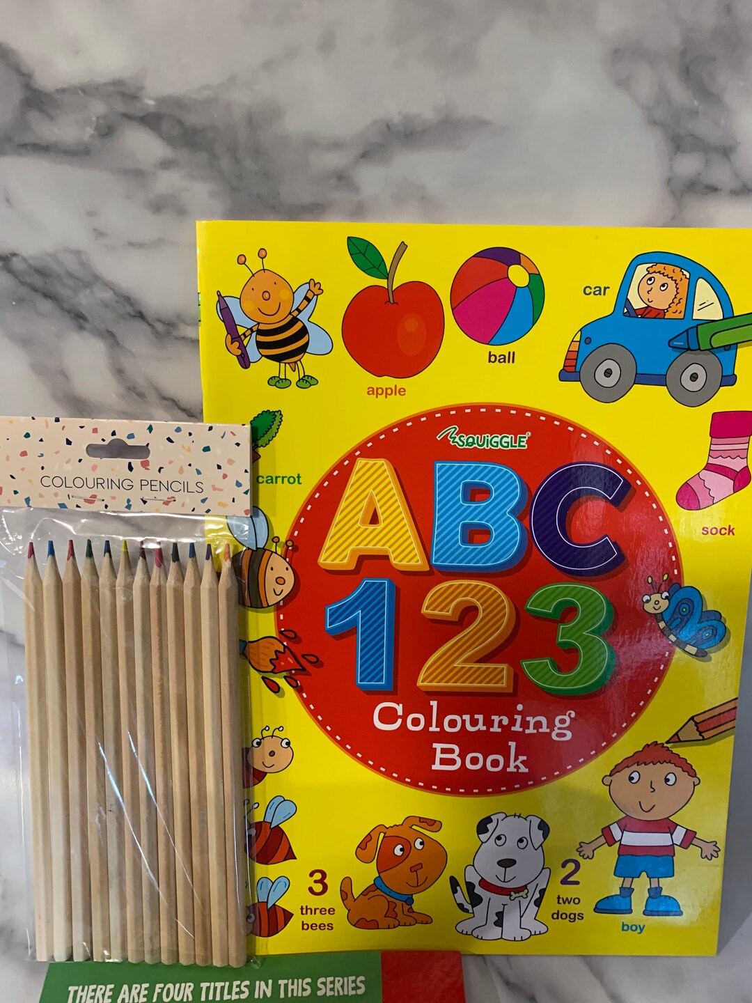 ABC123 Colouring Book A4 Colouring Book With 12 Colour Pencils - Etsy
