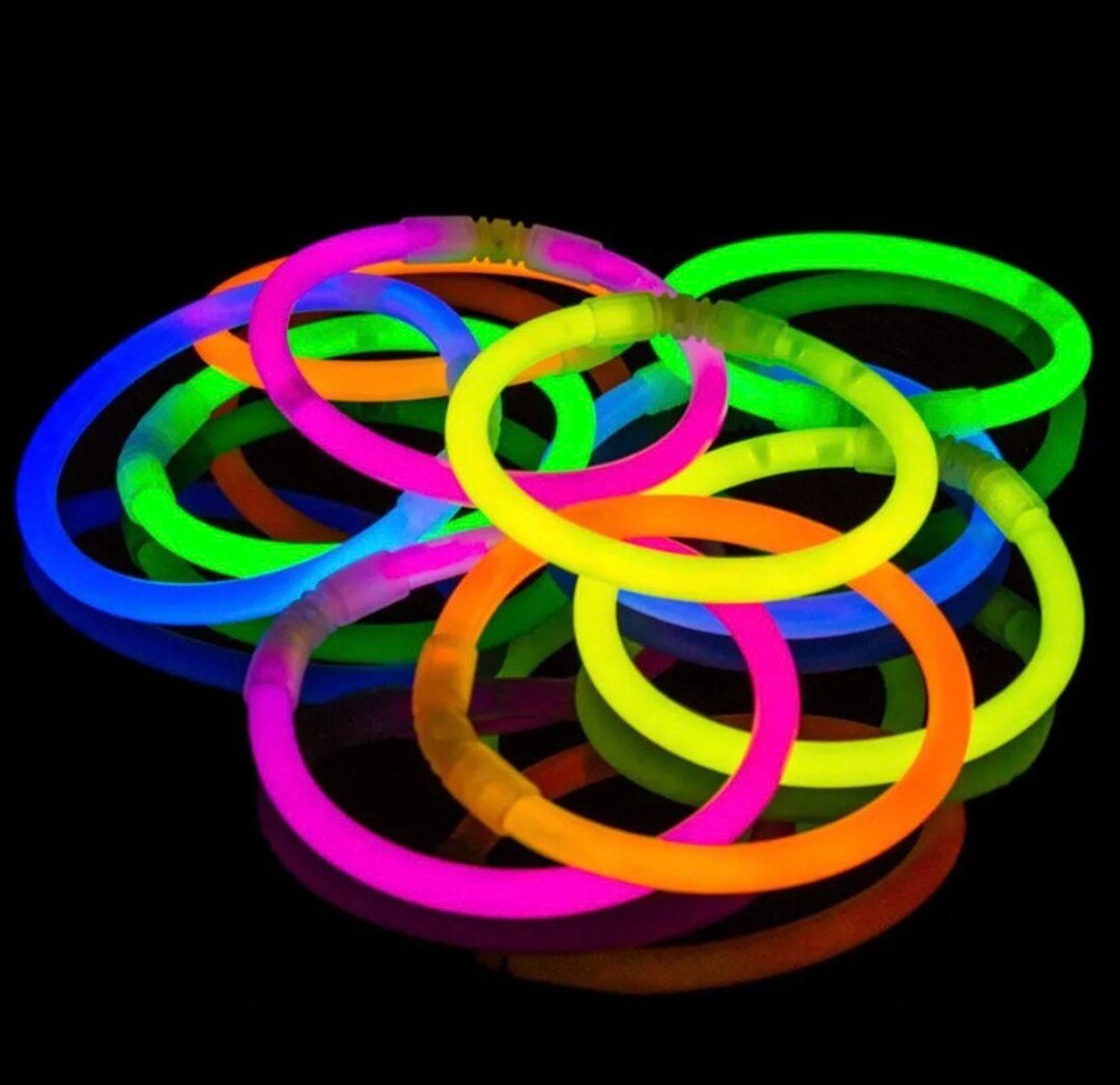 1-100 Neon Light Glow in the Dark Sticks With Connecters - Etsy UK