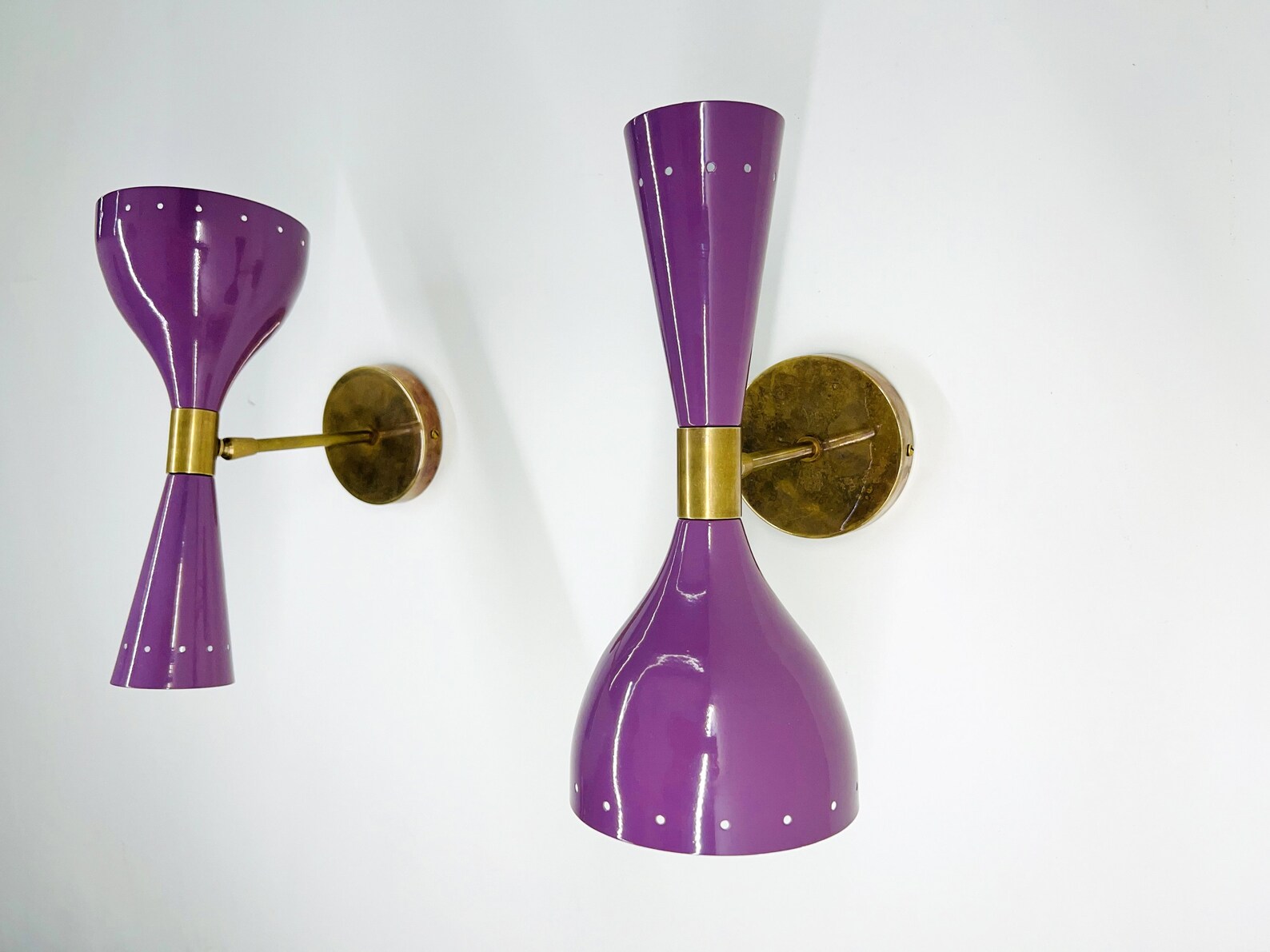Pair of Purple Wall Sconce Pair, Mid Century Italian Wall Sconce ...