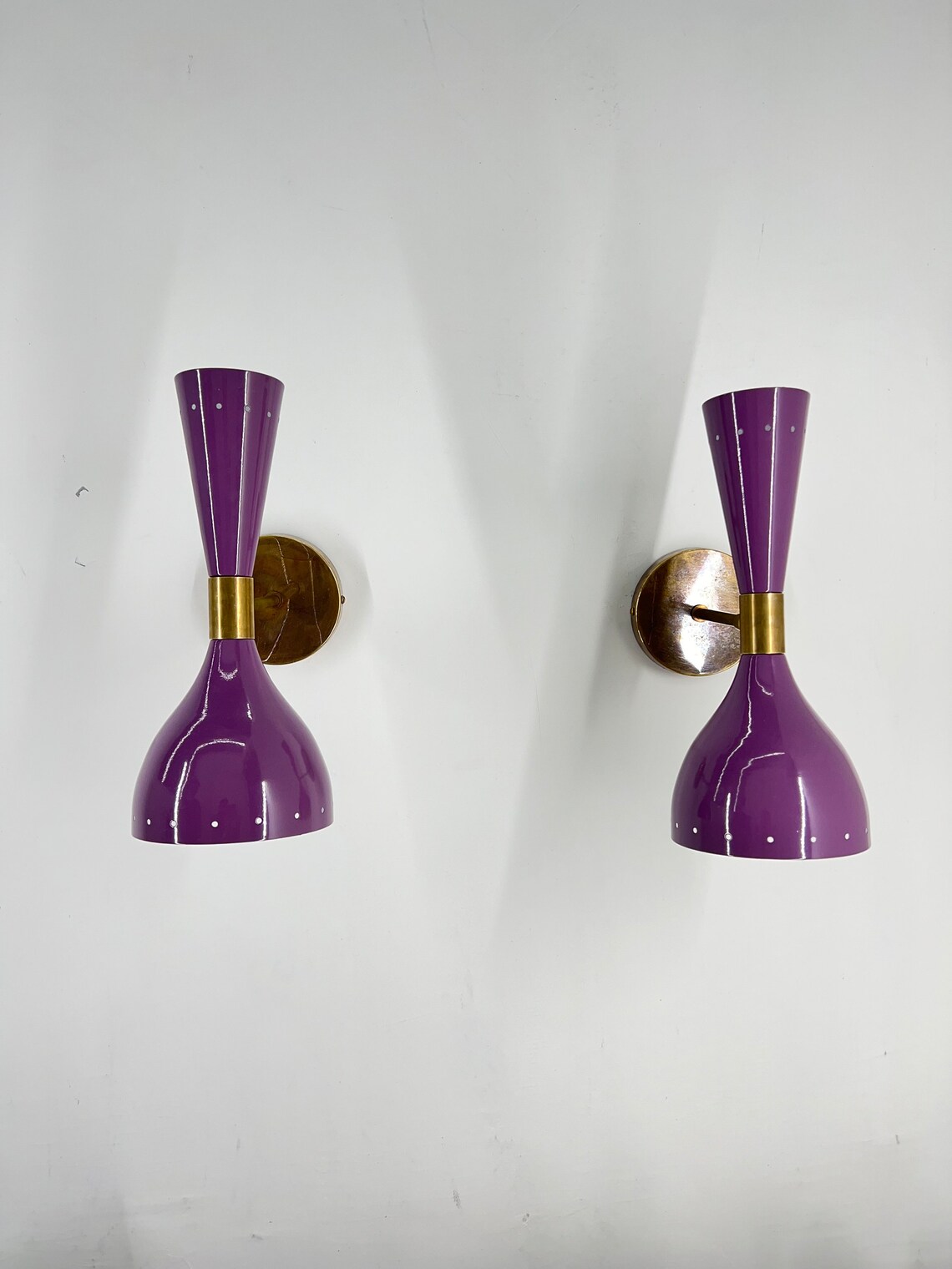 Pair of Purple Wall Sconce Pair, Mid Century Italian Wall Sconce ...