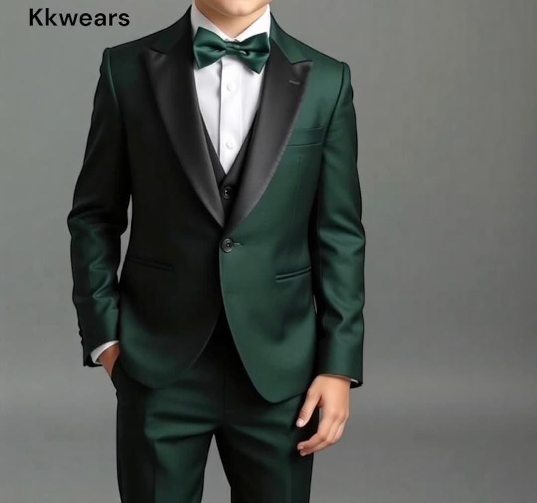 Green Cotton Baby Boy Tuxedo Suit – Ring Bearer Outfit - Etsy