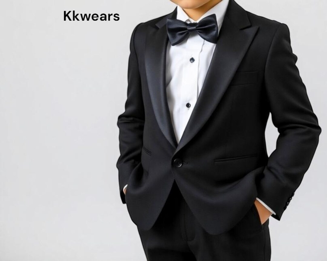 Kid Suit- Boy's Blue Suit - Toddler Suit - Black Tuxedo Suit - Kid ...