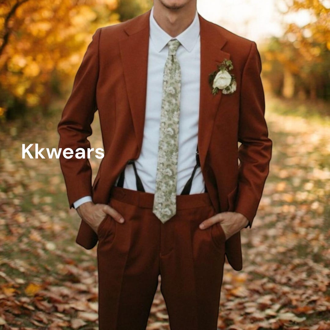 Rust Orange Suit,men Suit,men Orange Suit, Groom Wedding Wear,best Men ...