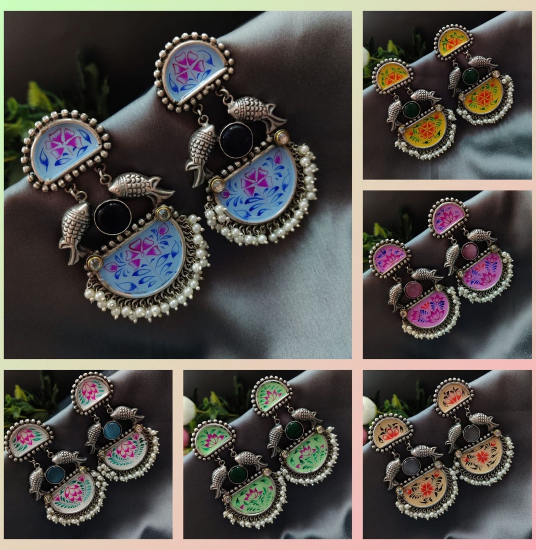 Exquisite Fusion Tanjore Artistry Meets German Silver Elegance in Stone ...