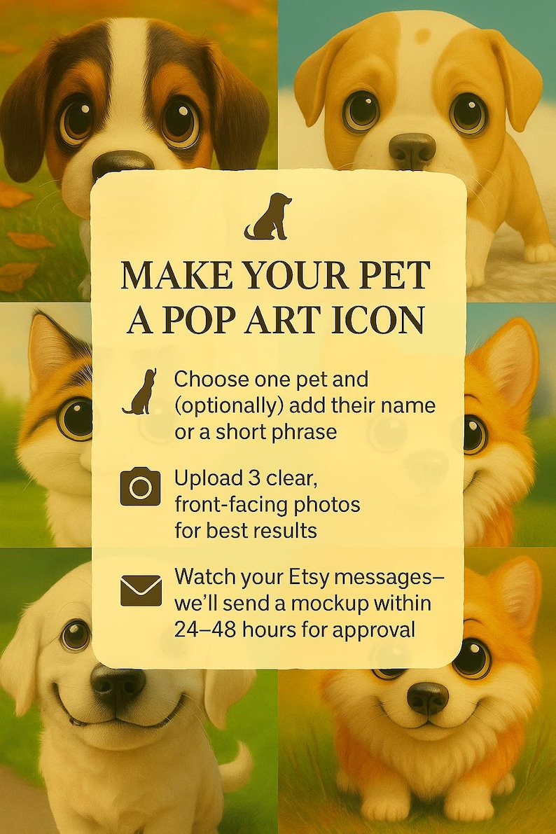 Custom 2 Pets Portrait Digital Download | Oversized Head Cartoon Style ...