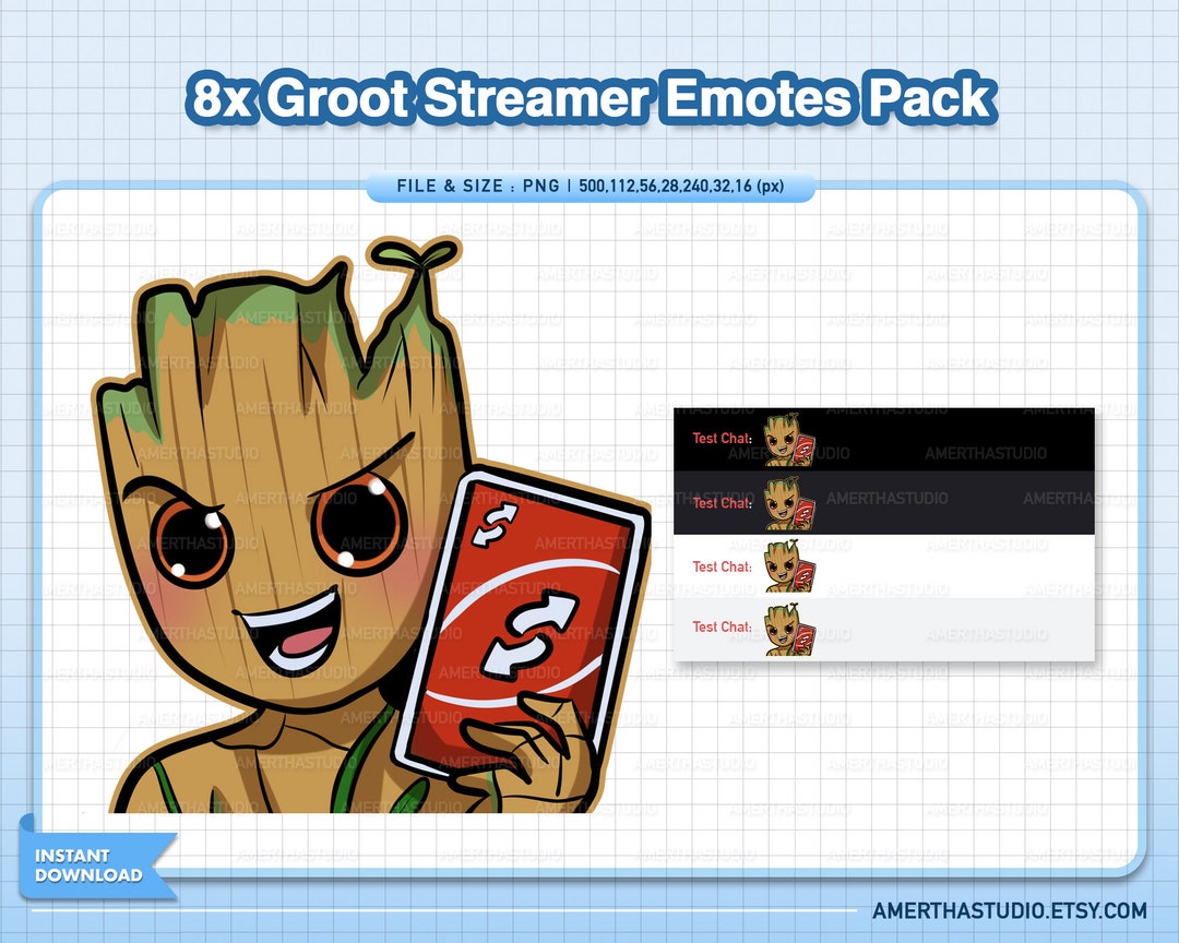 Reverse - GROOT Guardian of Galaxy Twitch Streamer Emotes | Youtube ...