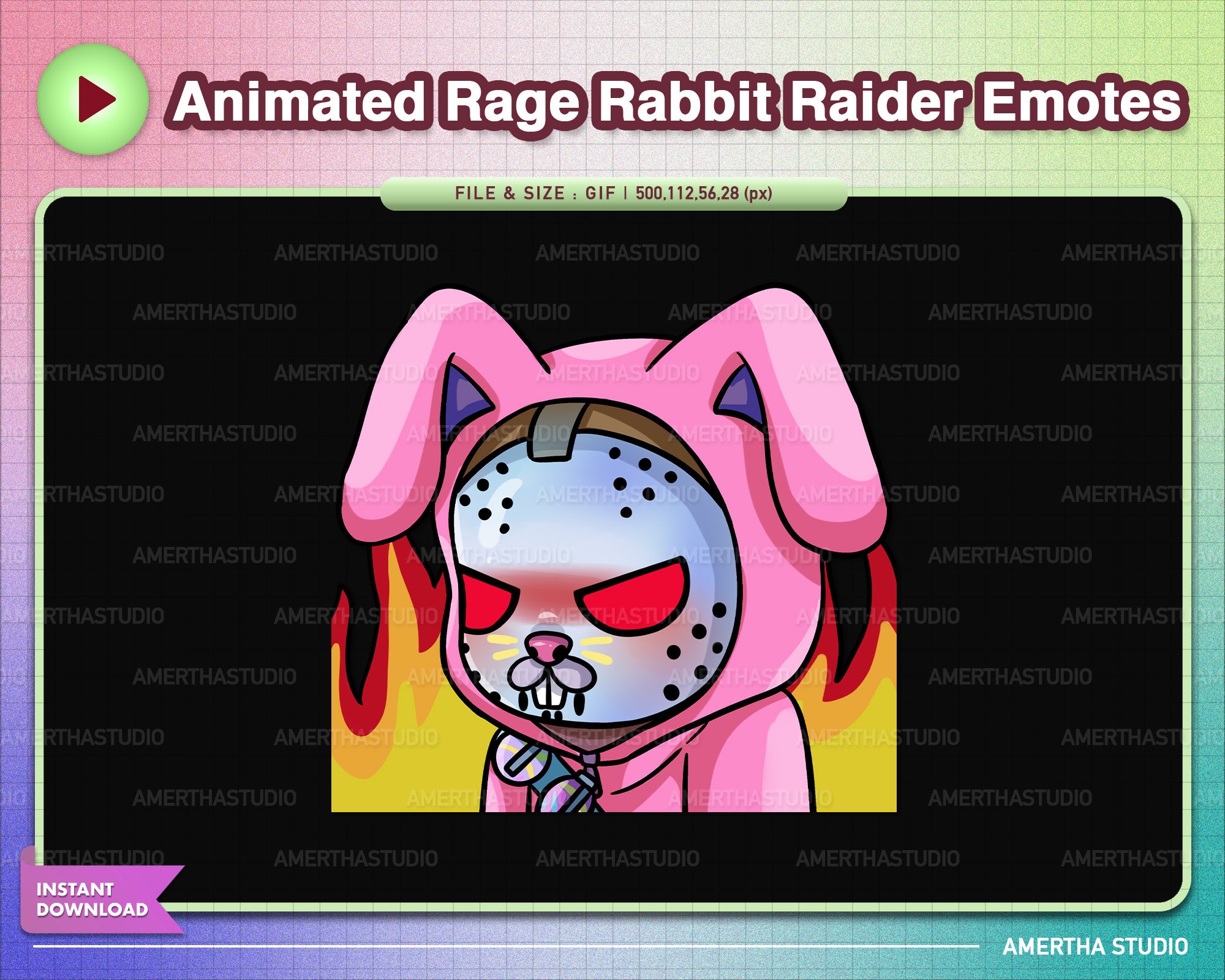 RAGE Rabbit Trooper Animated Emotes Twitch Emote Streamer Emote Discord ...