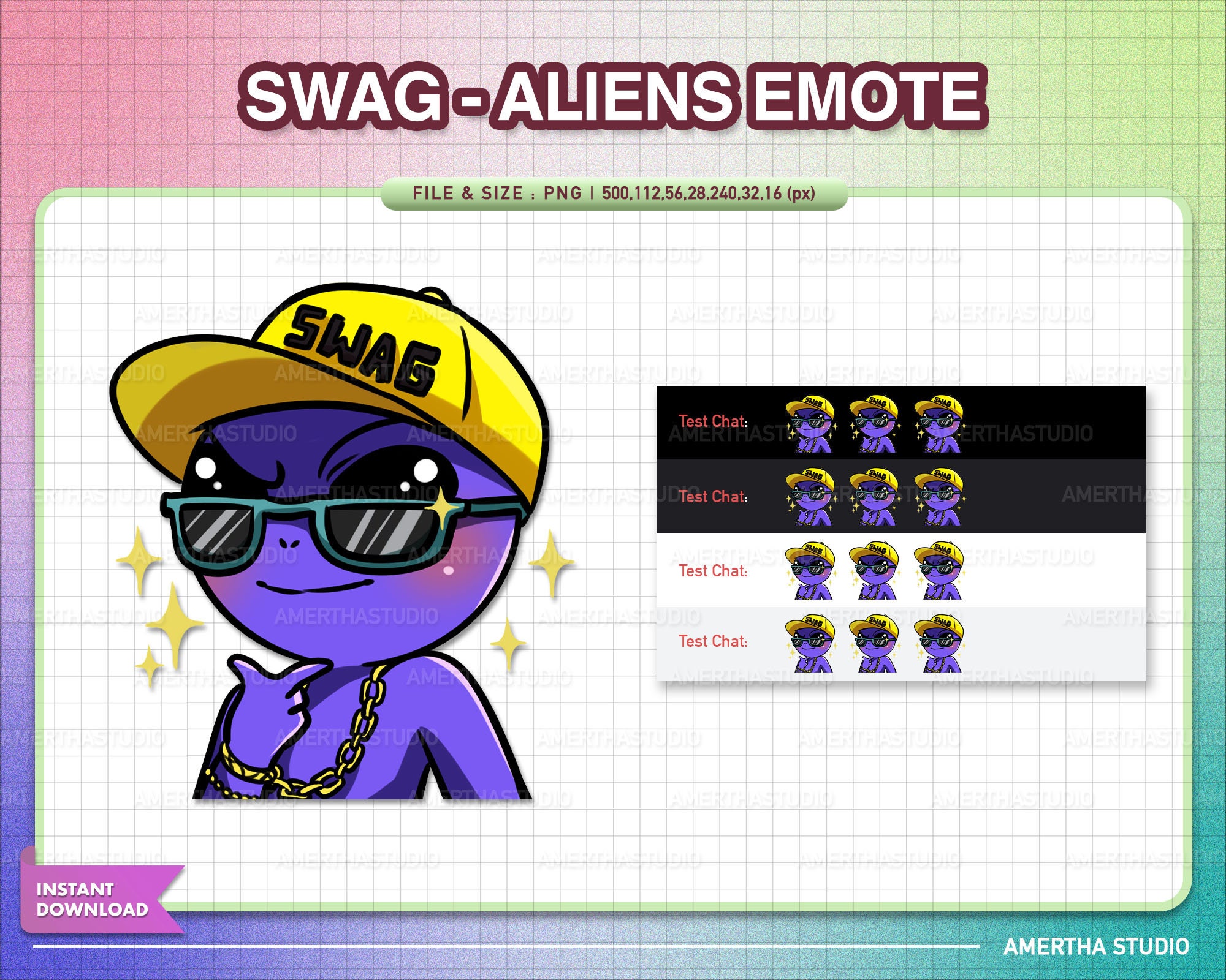 Swag Aliens Twitch Emotes Twitch Emote Astronaut Streamer Emote Discord ...