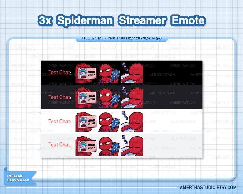 3x Spiderman Red Twitch Emotes | Streamer Emote | Discord Emotes ...