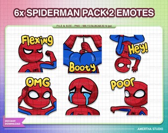 12x Spiderman Twitch Emotes Pack Kawaii Emotes Cute Emotes Twitch ...
