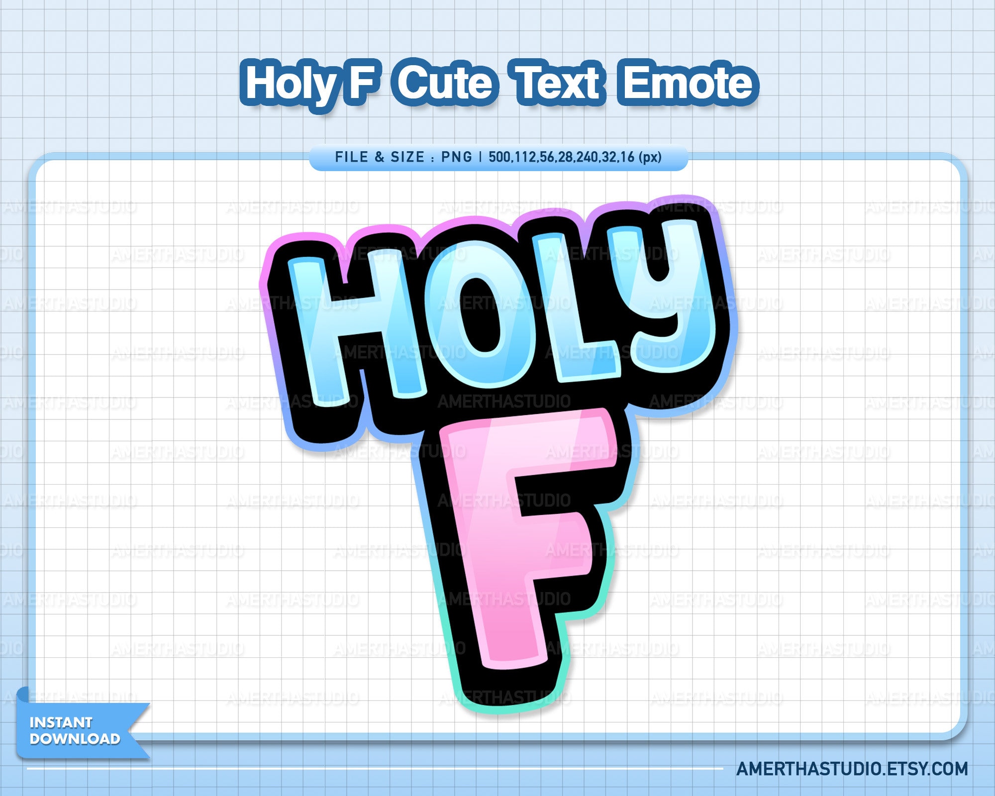 Holy F Cute Text Emotes | Streamer Emote | Discord Emotes | Youtube ...