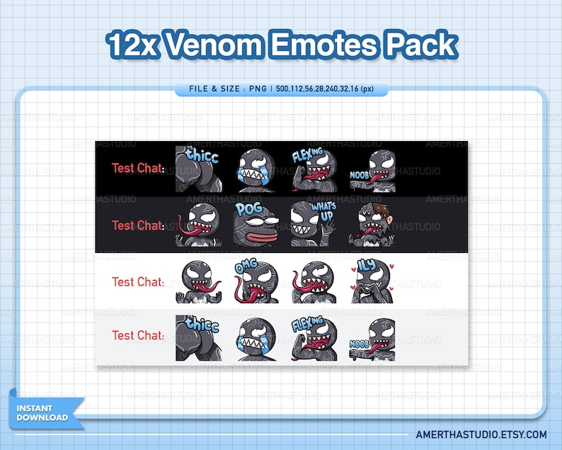 12x Venom Twitch Emotes | Streamer Emote | Discord Emotes | Youtube ...