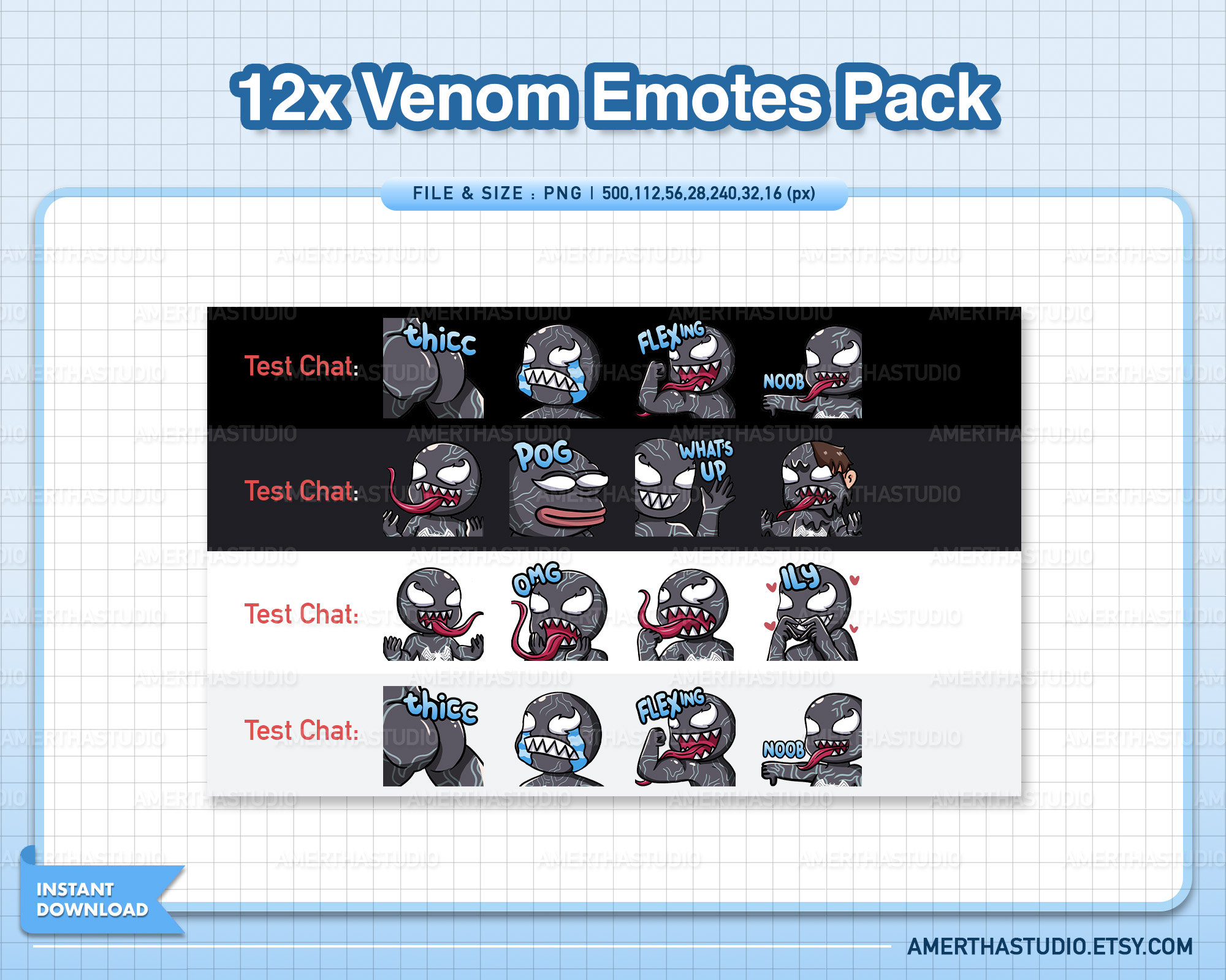 12x Venom Twitch Emotes | Streamer Emote | Discord Emotes | Youtube ...