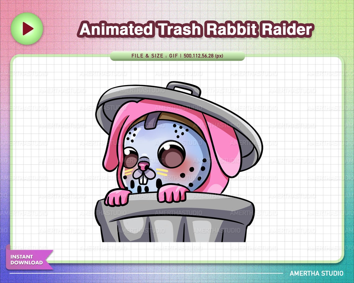 Trash Rabbit Trooper Animated Emotes Twitch Emote Streamer Emote ...