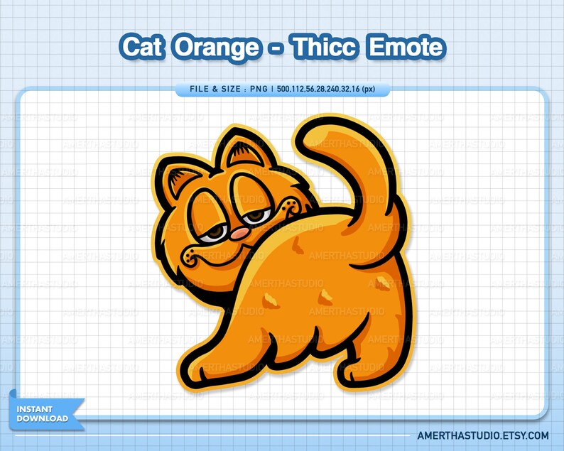 Cat Orange Thicc Twitch Emotes Streamer Emote Discord Emotes Youtube ...