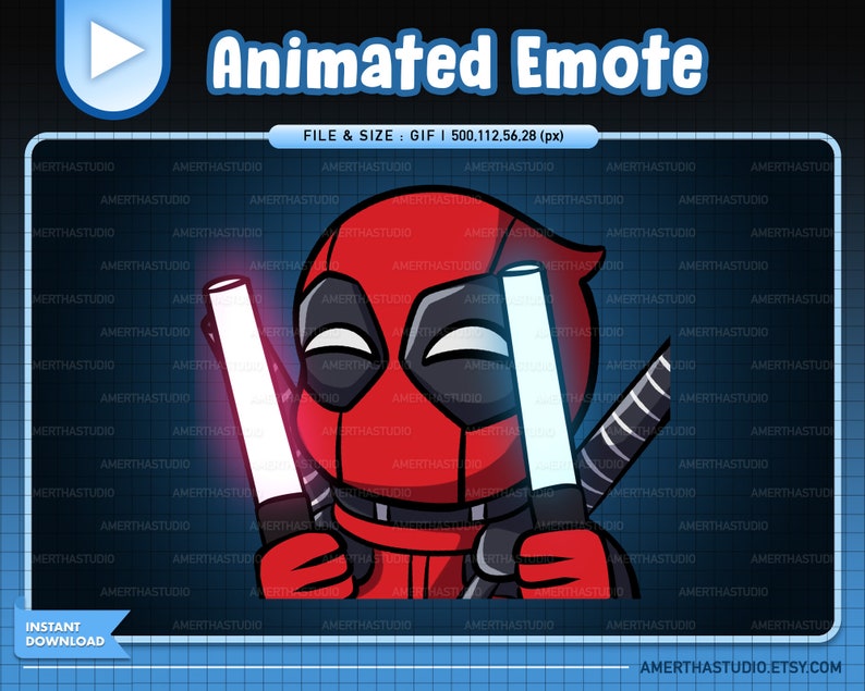 Animated Emotes Deadpool Hype | Twitch Emote | Streamer Emote | Discord ...