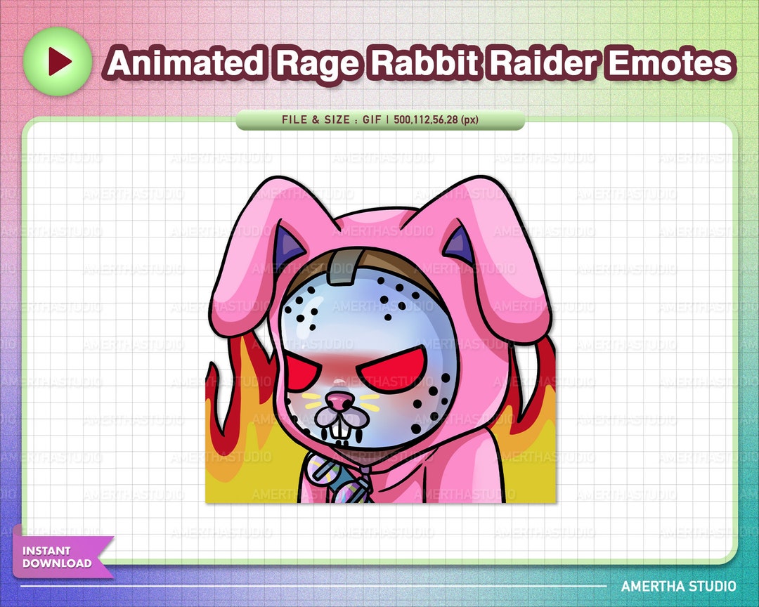 RAGE - Rabbit Trooper Animated Emotes | Twitch Emote | Streamer Emote ...