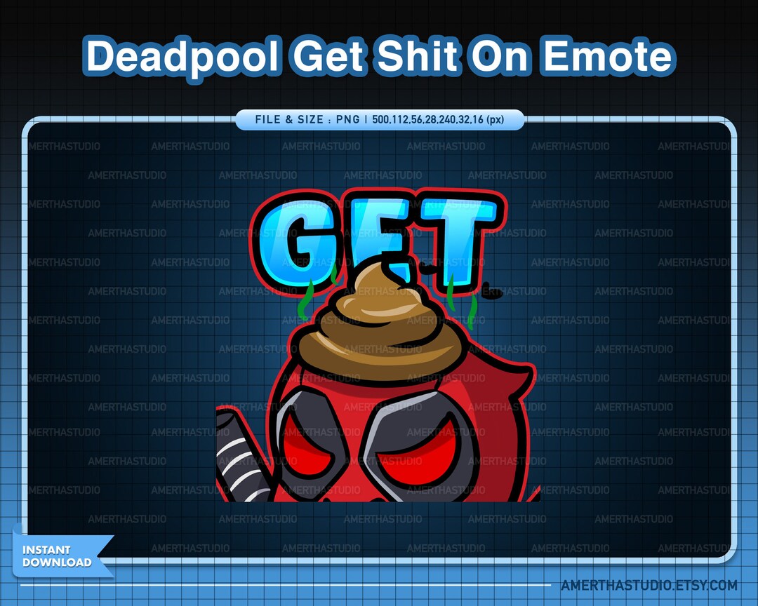 Get Shit on - Deadpool Streamer Emote | Kawaii Emotes | Cute Emotes ...
