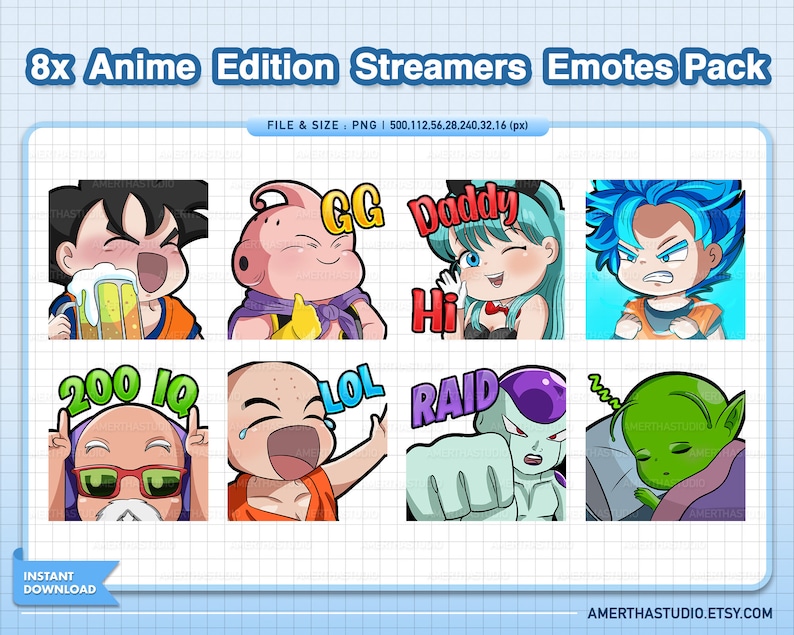 8x Anime Edition Streamer Emotes Pack / Kawaii Emotes / Facebook Emotes ...