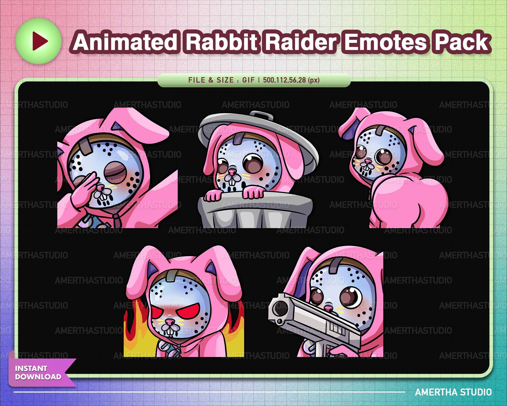 Rabbit Trooper Animated Emotes Pack | Twitch Emote | Streamer Emote ...