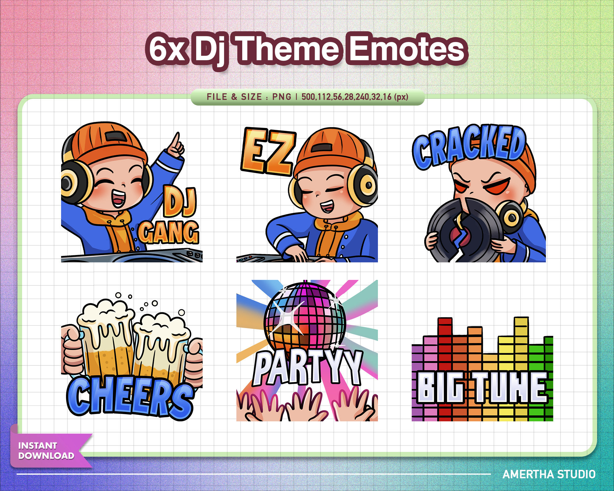 6x DJ Twitch Emotes 1 | Twitch Emote | Astronaut | Streamer Emote ...
