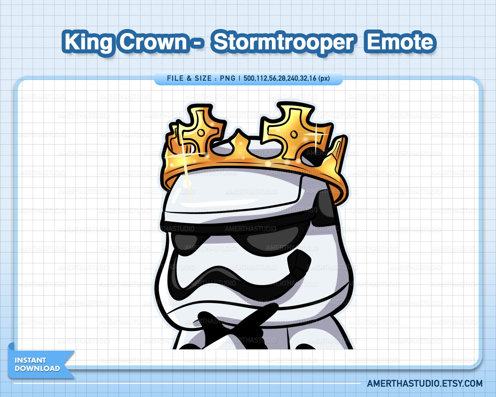 King Crown / GG - Stormtrooper Starwars Twitch Streamer Emotes ...