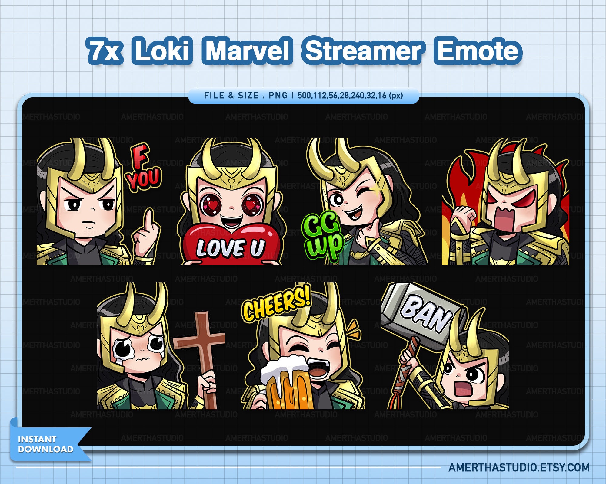 7x Loki Marvel Studio Twitch Emotes Streamer Emote Discord Emotes ...