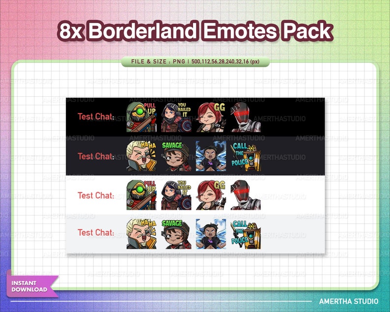8x Borderland Twitch Emotes | Youtube Emote | Streamer Emote | Discord ...
