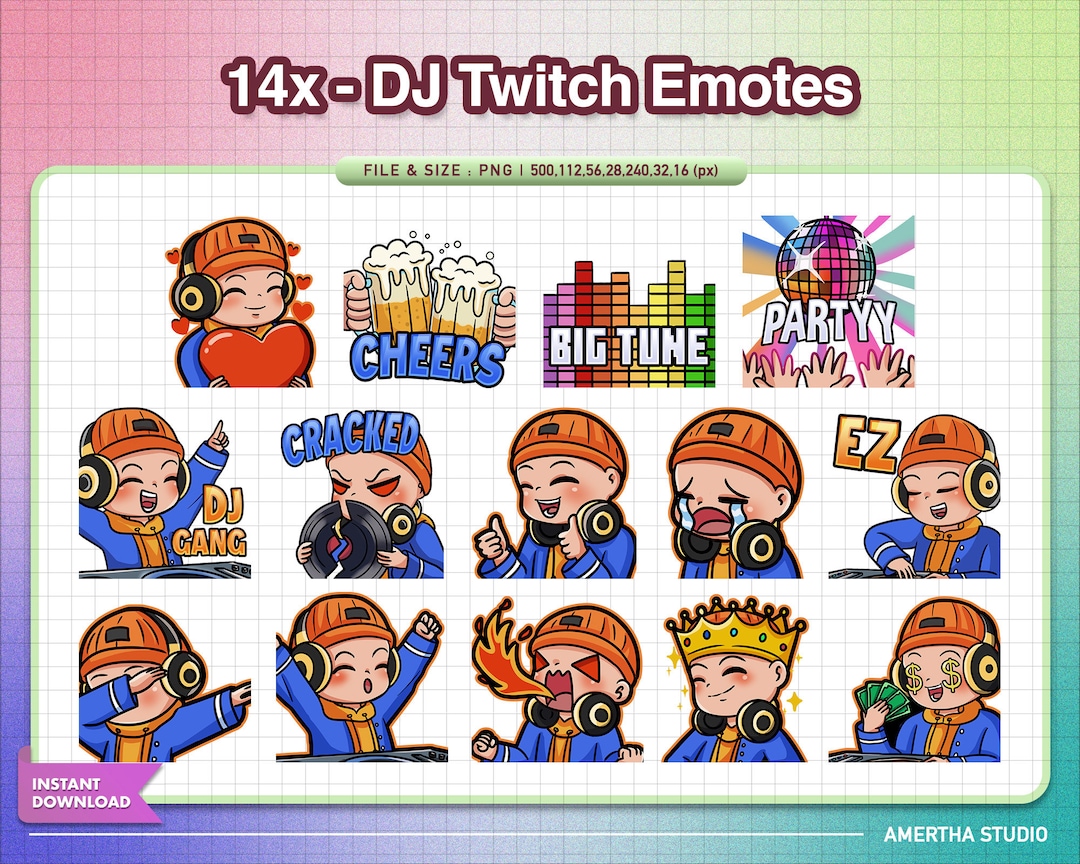 14x DJ Twitch Emotes | Twitch Emote | Streamer Emote | Discord Emotes ...