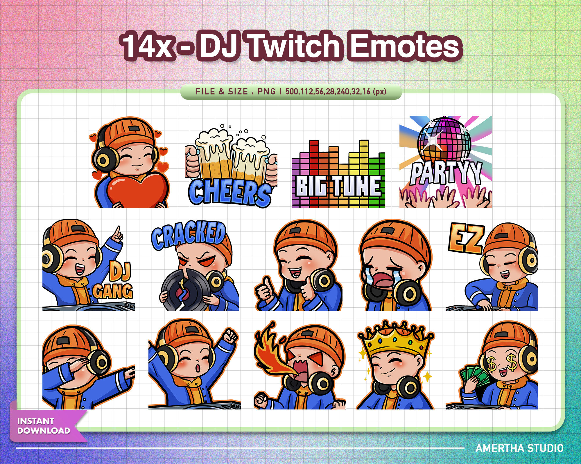 14x DJ Twitch Emotes | Twitch Emote | Streamer Emote | Discord Emotes ...