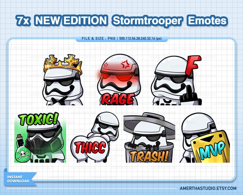 7x NEW EDITION Stormtrooper Starwars Twitch Streamer Emotes | Youtube ...