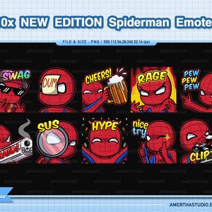 10x NEW EDITION Spiderman Twitch Emotes Pack | Kawaii Emotes | Facebook ...