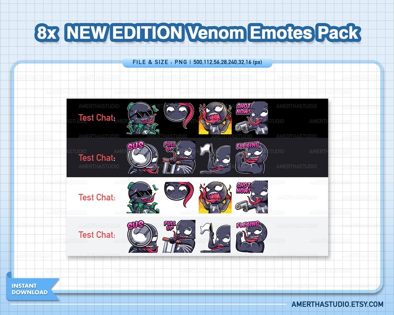 10x NEW EDITION Venom Twitch Emotes Pack Kawaii Emotes Facebook Emotes ...