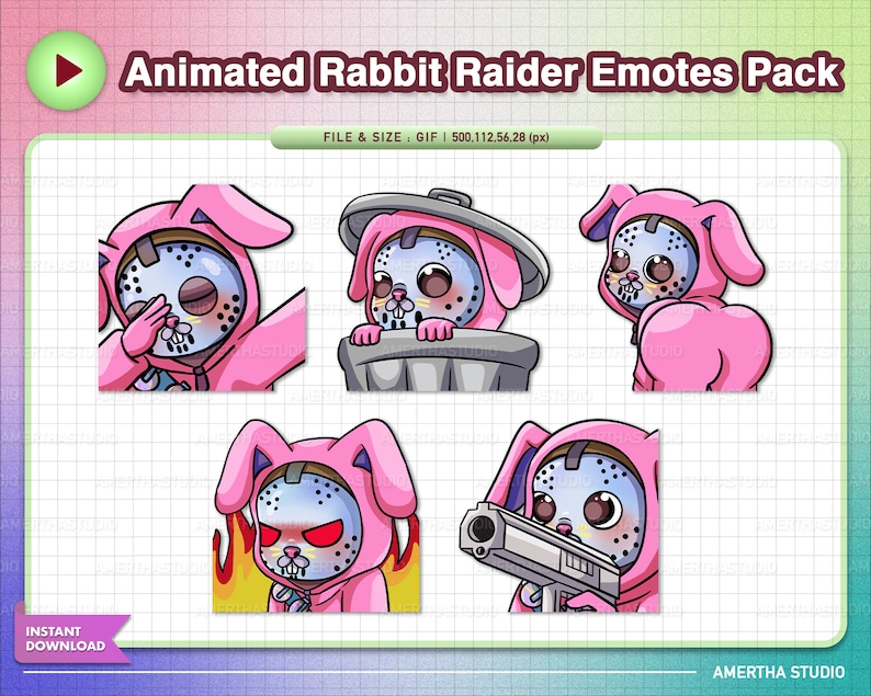 Rabbit Trooper Animated Emotes Pack | Twitch Emote | Streamer Emote ...