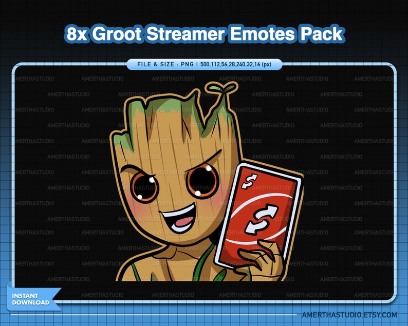 Reverse - GROOT Guardian of Galaxy Twitch Streamer Emotes | Youtube ...