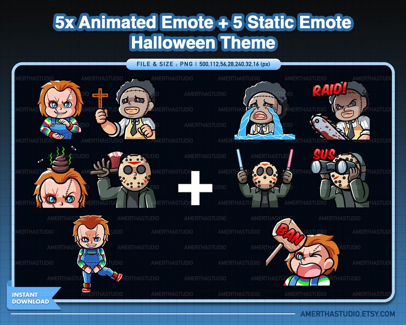 5x Animated Halloween Emotes Plus 5 Static Emotes | Twitch Emote ...