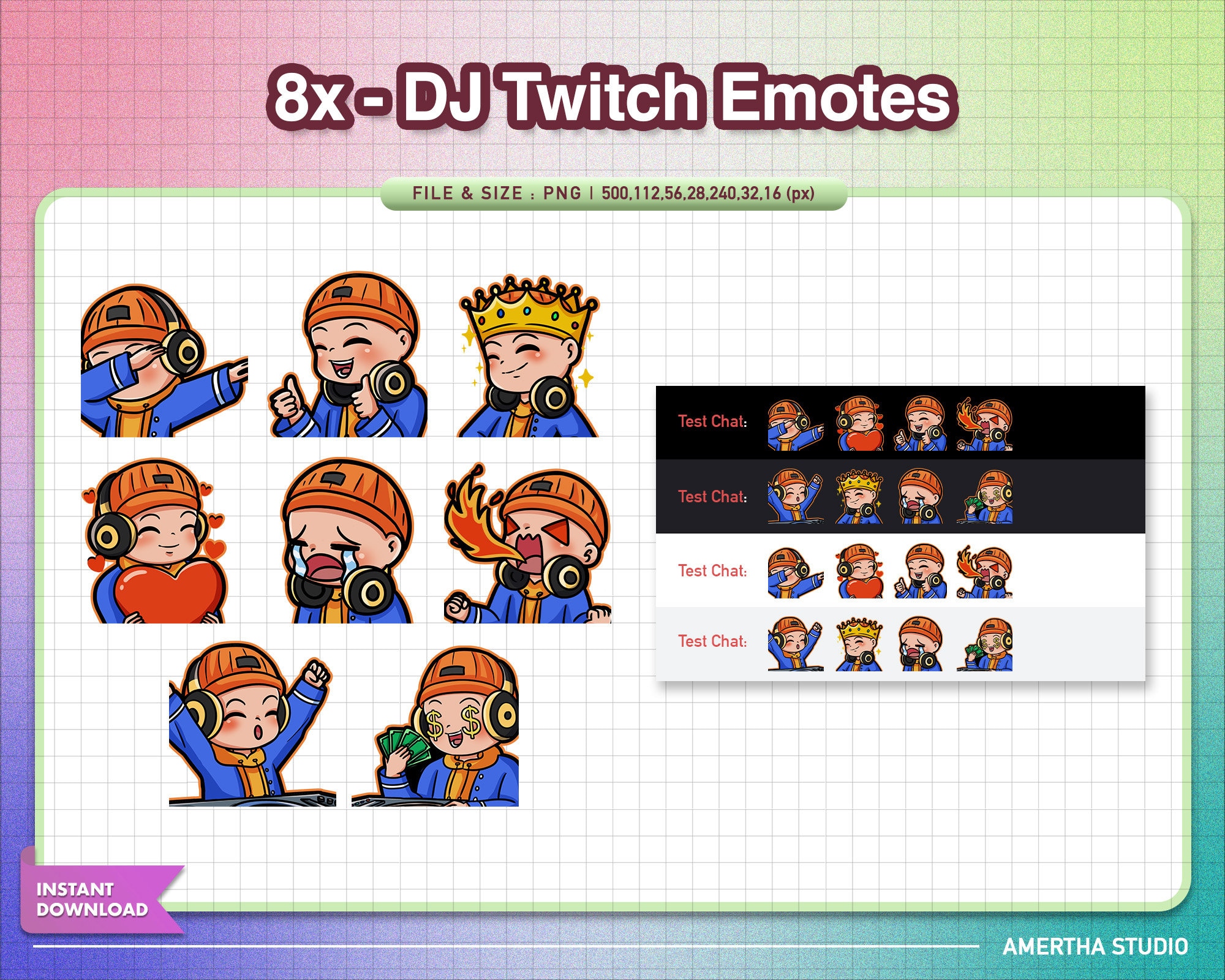 8x DJ Twitch Emotes 2 Twitch Emote Streamer Emote Discord Emotes Twitch ...