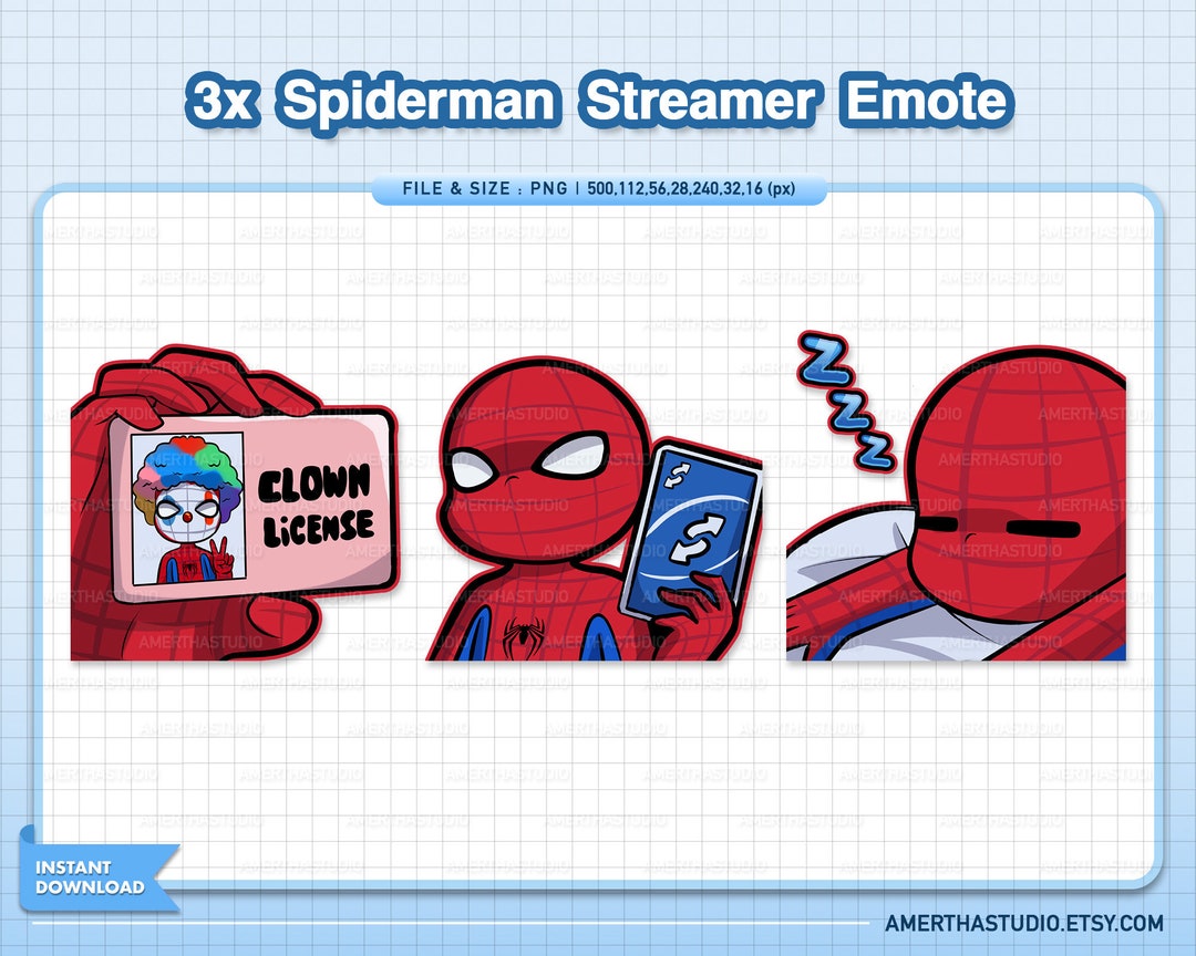 3x Spiderman Red Twitch Emotes | Streamer Emote | Discord Emotes ...