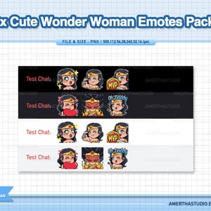 6x Cute Wonder Woman Emotes Pack Streamer Emote Discord Emotes Youtube ...