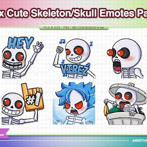 6x Skeleton Skull Twitch Emotes | Twitch Emote | Astronaut | Streamer ...