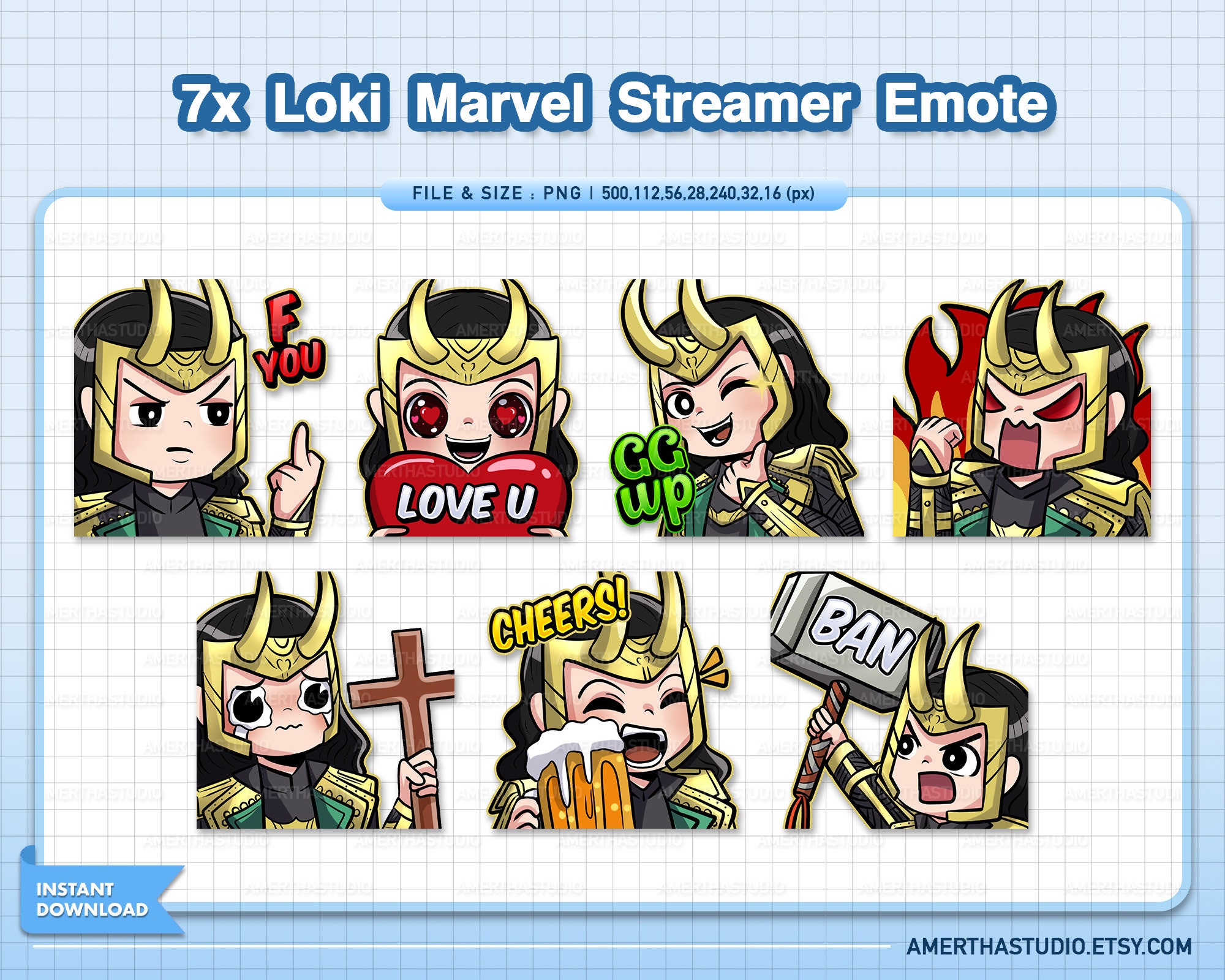 7x Loki Marvel Studio Twitch Emotes Streamer Emote Discord Emotes ...
