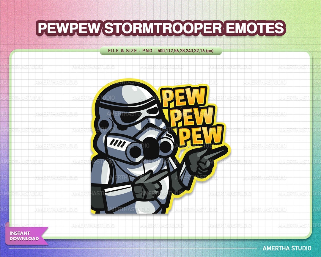 Pew Pew Pew Stormtrooper Starwars Twitch Emotes Pack | Kawaii Emotes ...