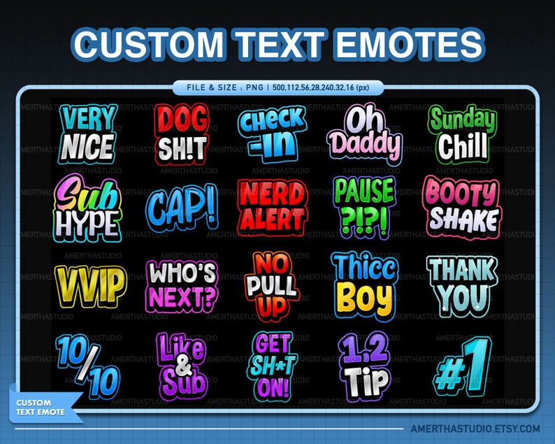 Custom Text Streamer Emotes | Twitch Emotes | Streamer Emotes | Twitch ...