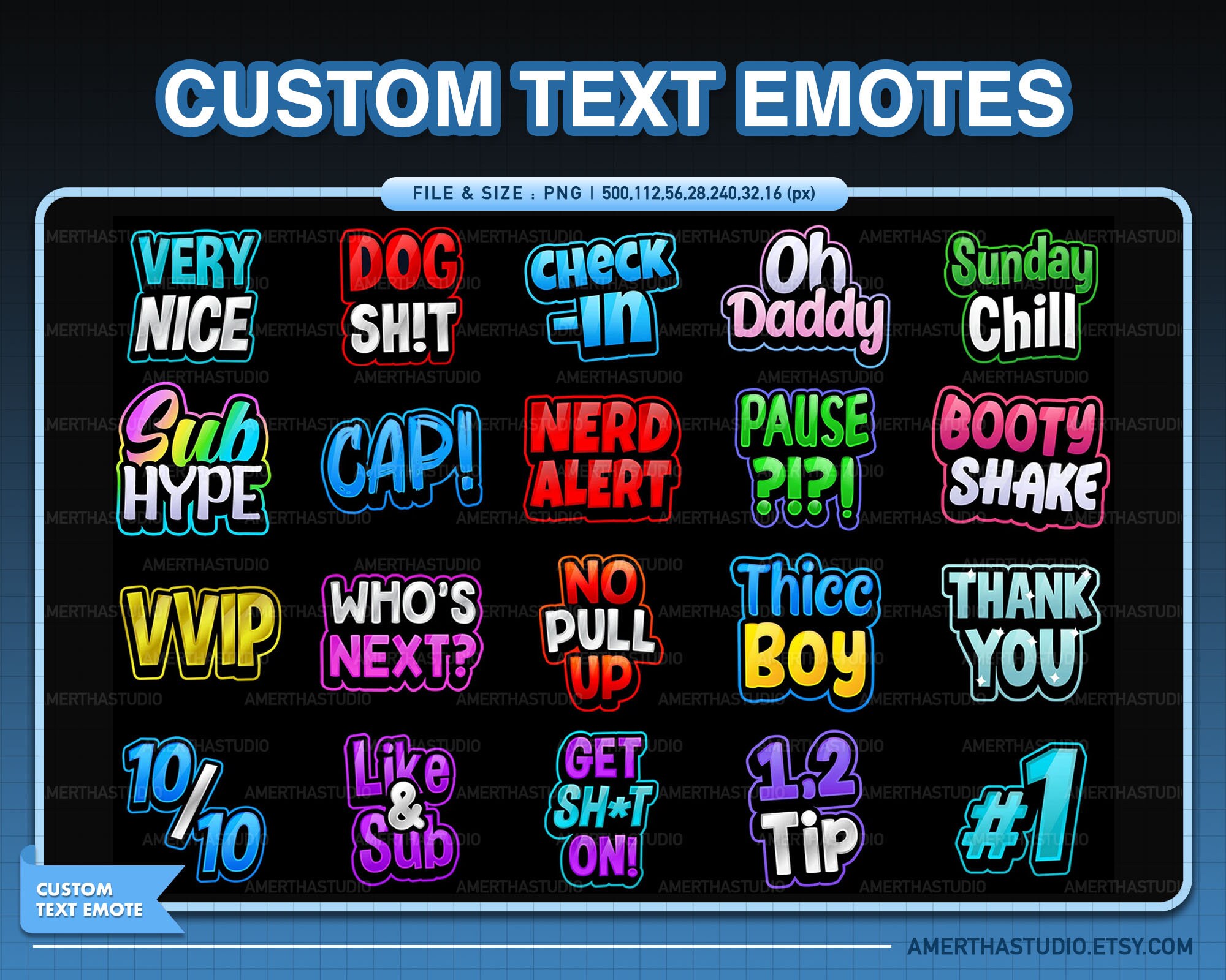 Custom Text Streamer Emotes | Twitch Emotes | Streamer Emotes | Twitch ...