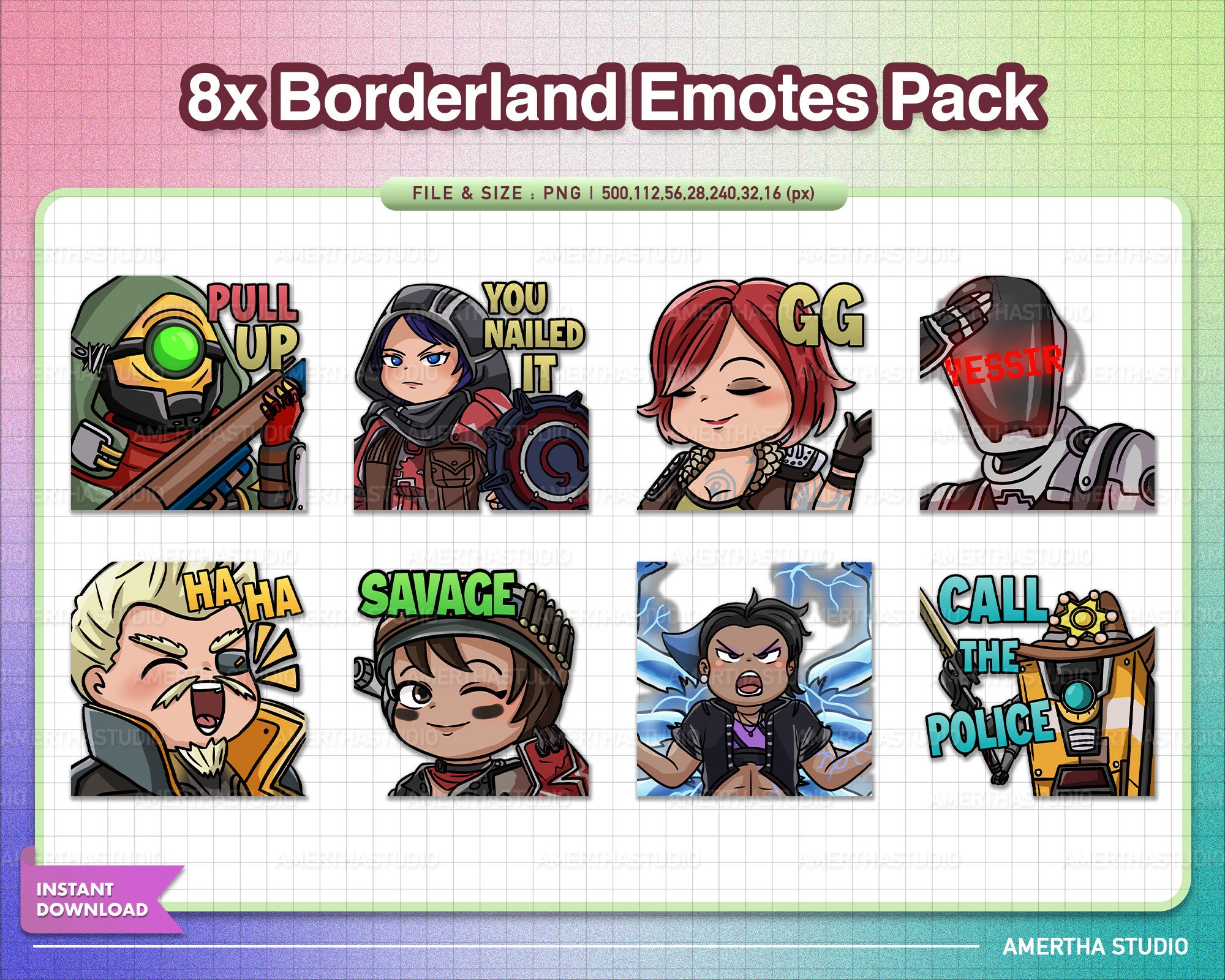 8x Borderland Twitch Emotes | Youtube Emote | Streamer Emote | Discord ...