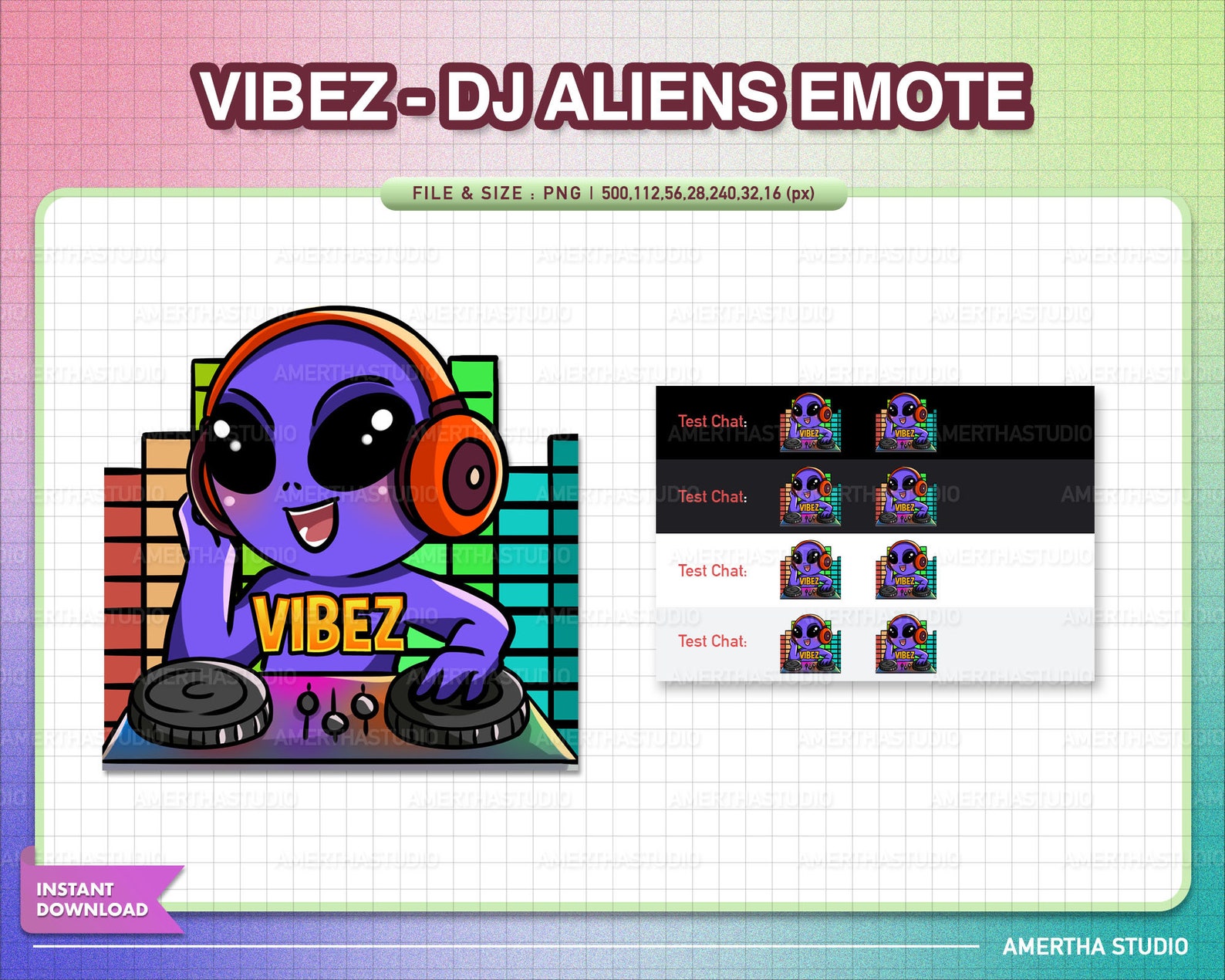 Vibes Dj Aliens Twitch Emotes Twitch Emote Astronaut - Etsy