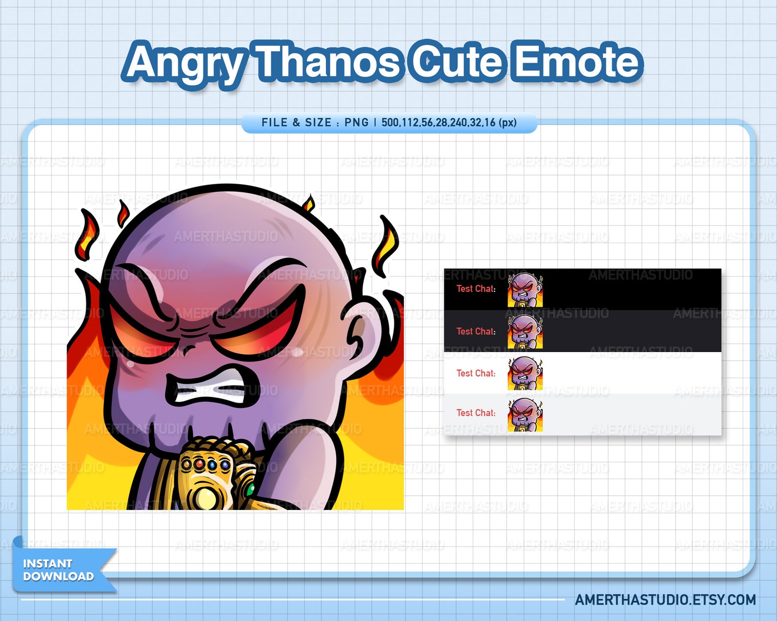 Angry Thanos Cute Emote | Twitch Emote | Streamer Emote | Discord ...