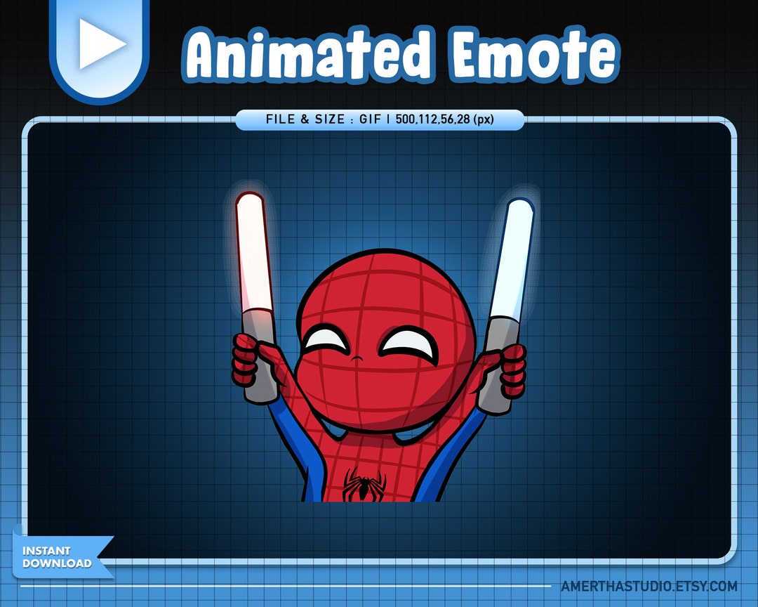 Animated Emotes Spiderman Hype Lightsaber | Twitch Emote | Streamer ...