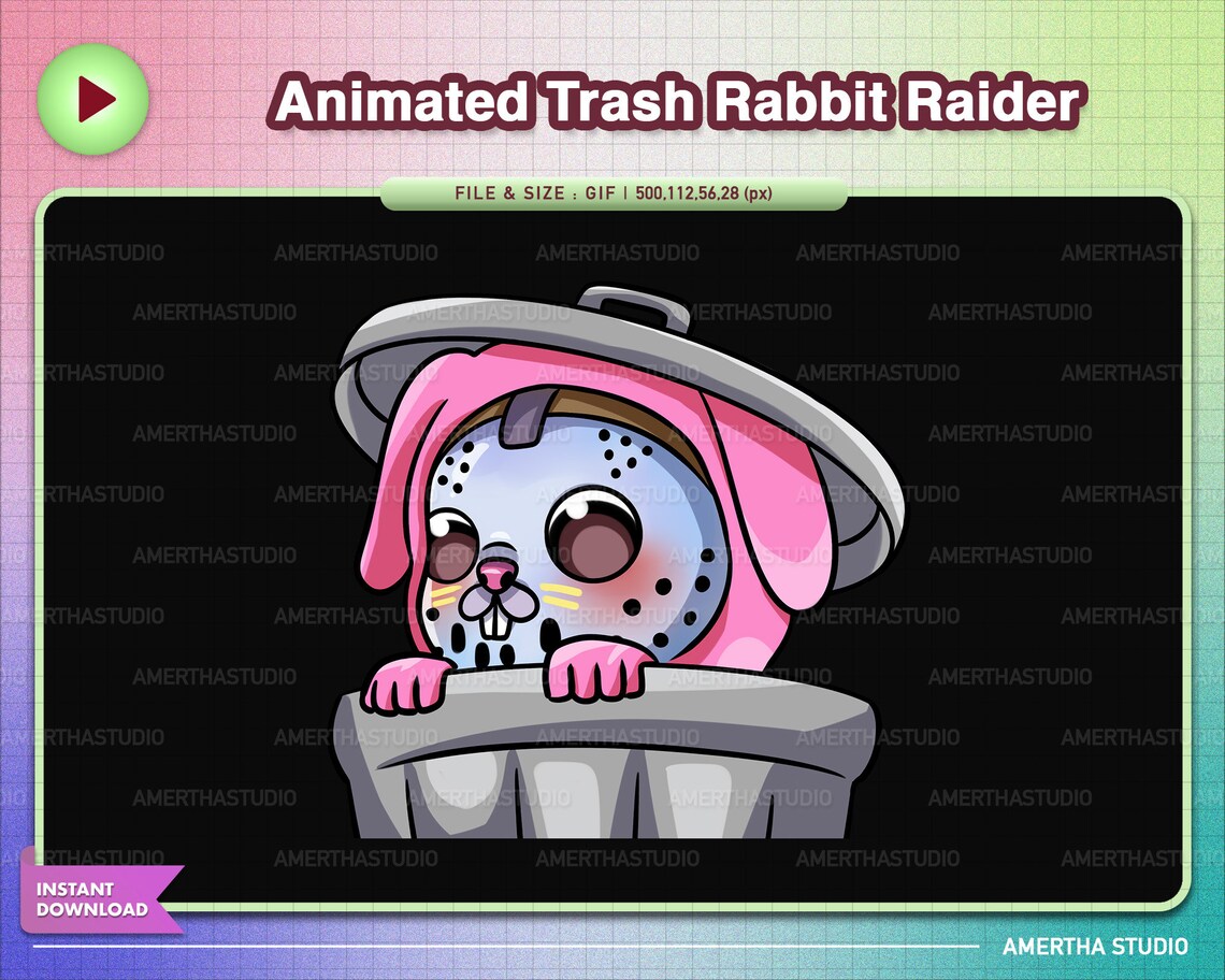 Trash Rabbit Trooper Animated Emotes Twitch Emote Streamer Emote ...