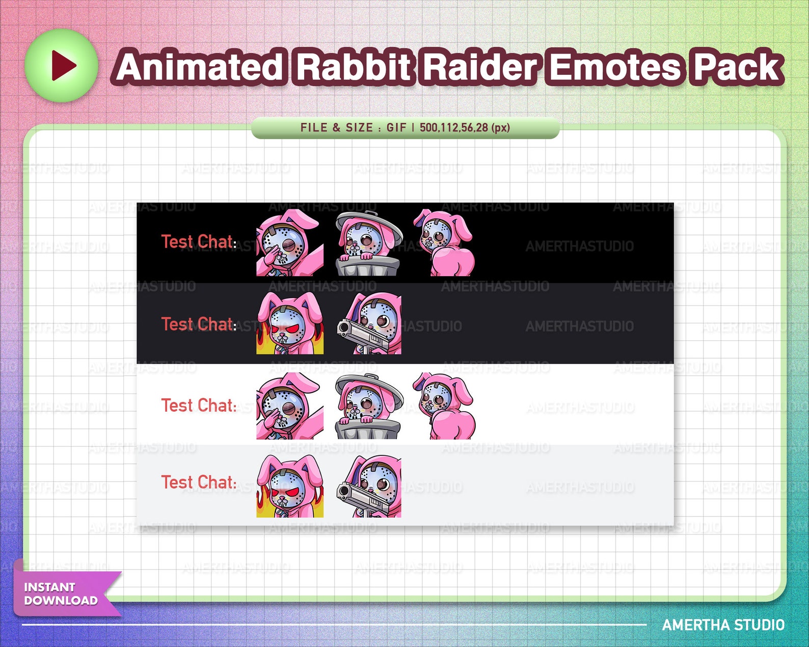 Rabbit Trooper Animated Emotes Pack Twitch Emote Streamer Emote Discord ...